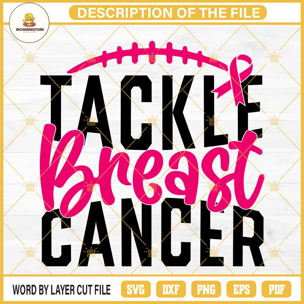 Tackle Breast Cancer SVG, Breast Cancer Awareness SVG, Breas | Inspire Uplift