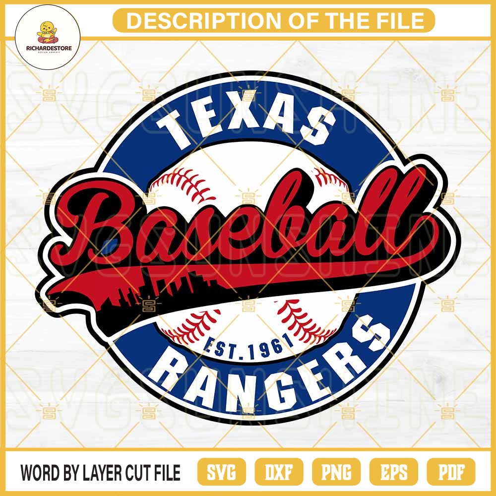 Texas Rangers Baseball Svg, Texas Rangers Svg Png Files | Inspire Uplift