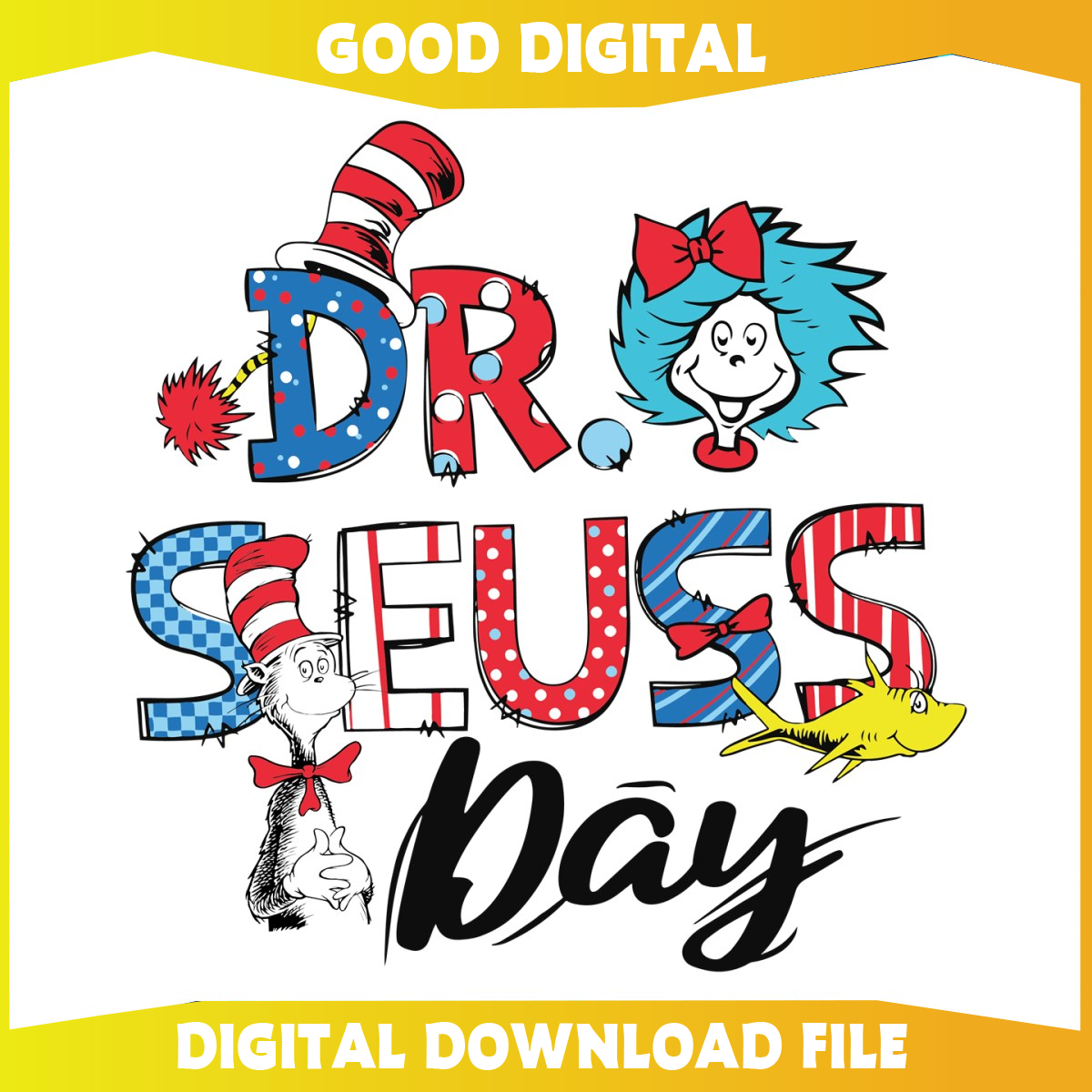 Funny Dr Seuss Day Characters SVG94 | Inspire Uplift