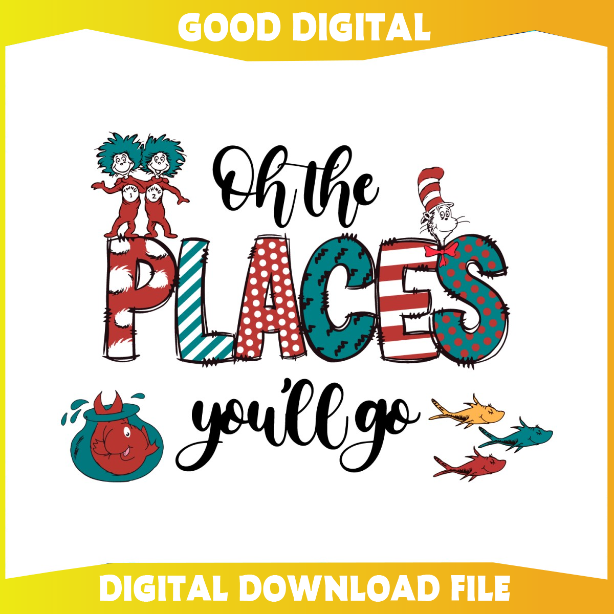Oh The Places You Will Go Reading Day SVG181 | Inspire Uplift