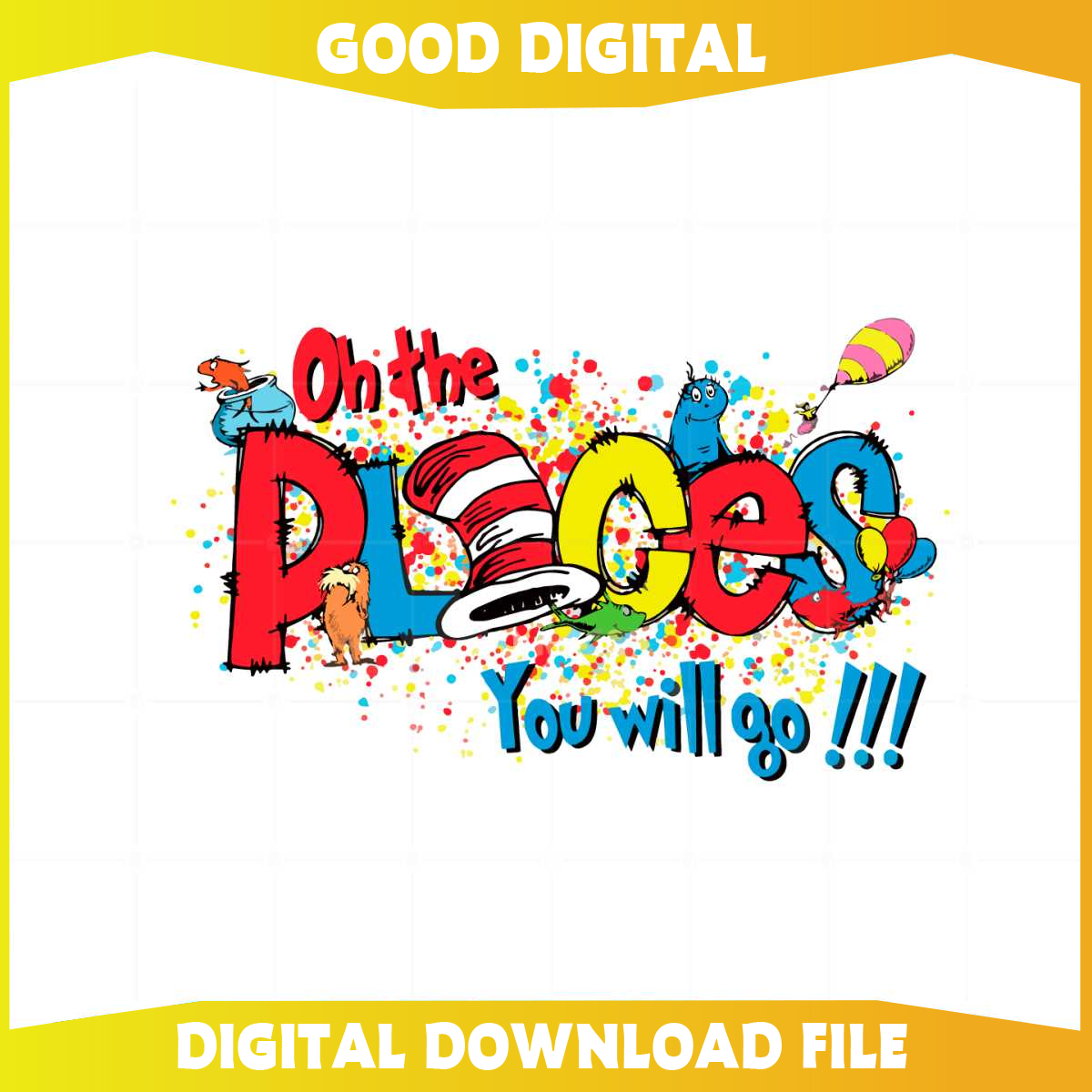 Oh The Places Youll Go Thing 1 Thing 2 PNG Sublimation Desig | Inspire ...