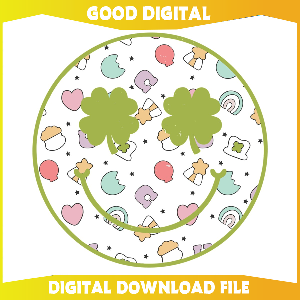 Cute Lucky Charm Smiley Face SVG170 | Inspire Uplift