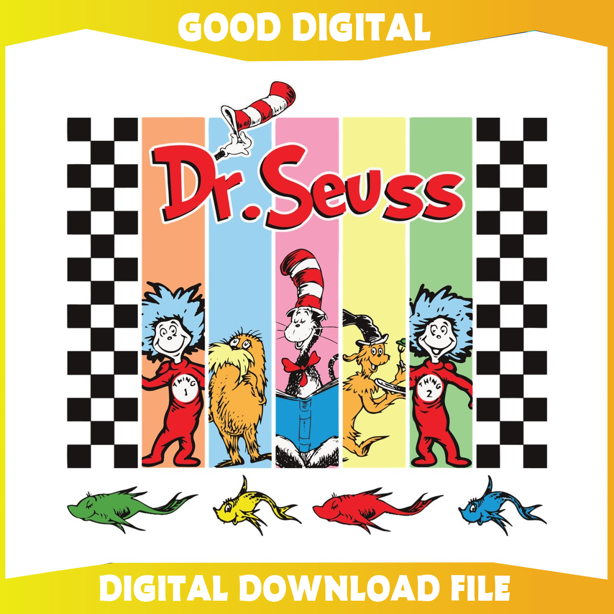 Dr Seuss Friends Reading Day SVG254 | Inspire Uplift