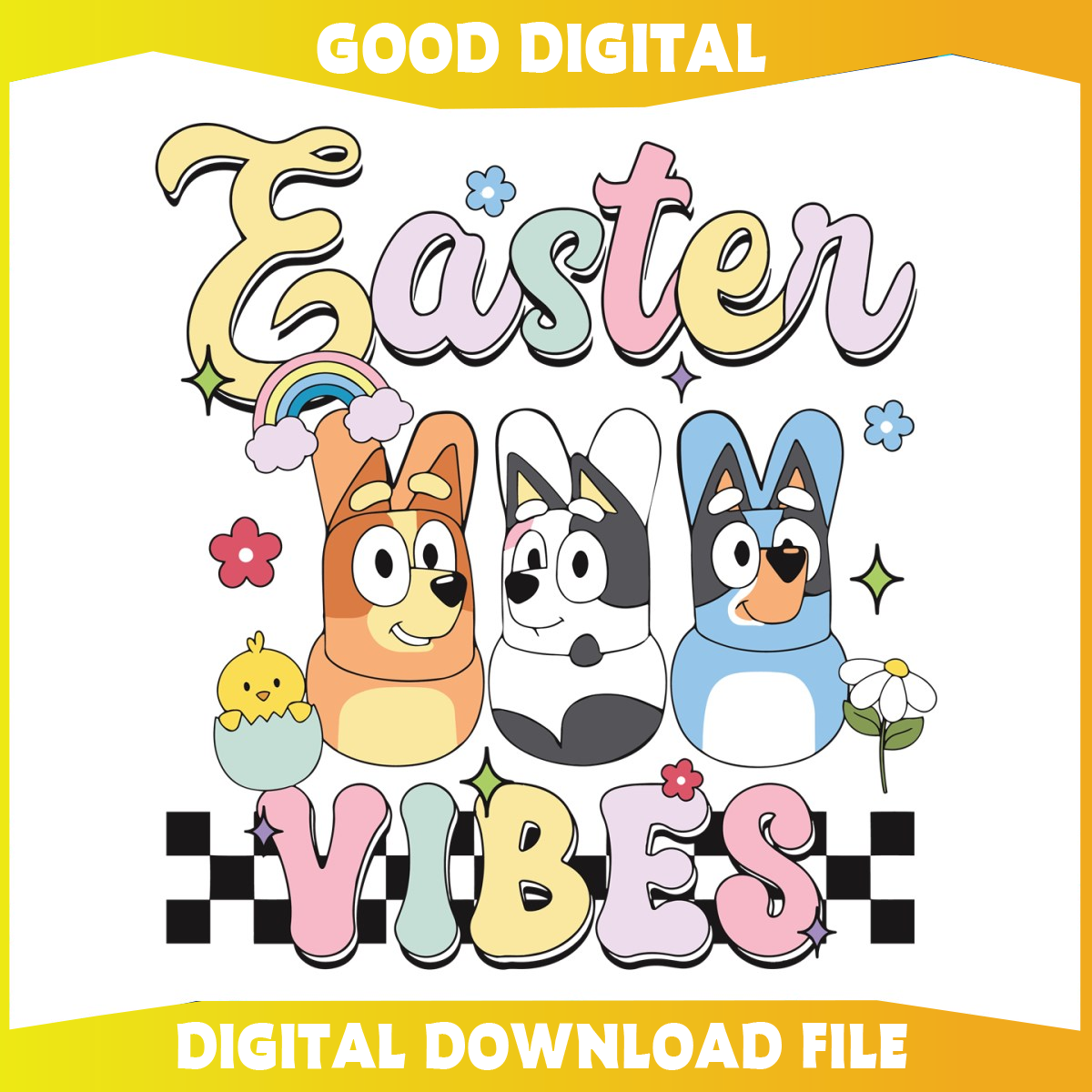 Easter Vibes Bluey Friends SVG291 | Inspire Uplift
