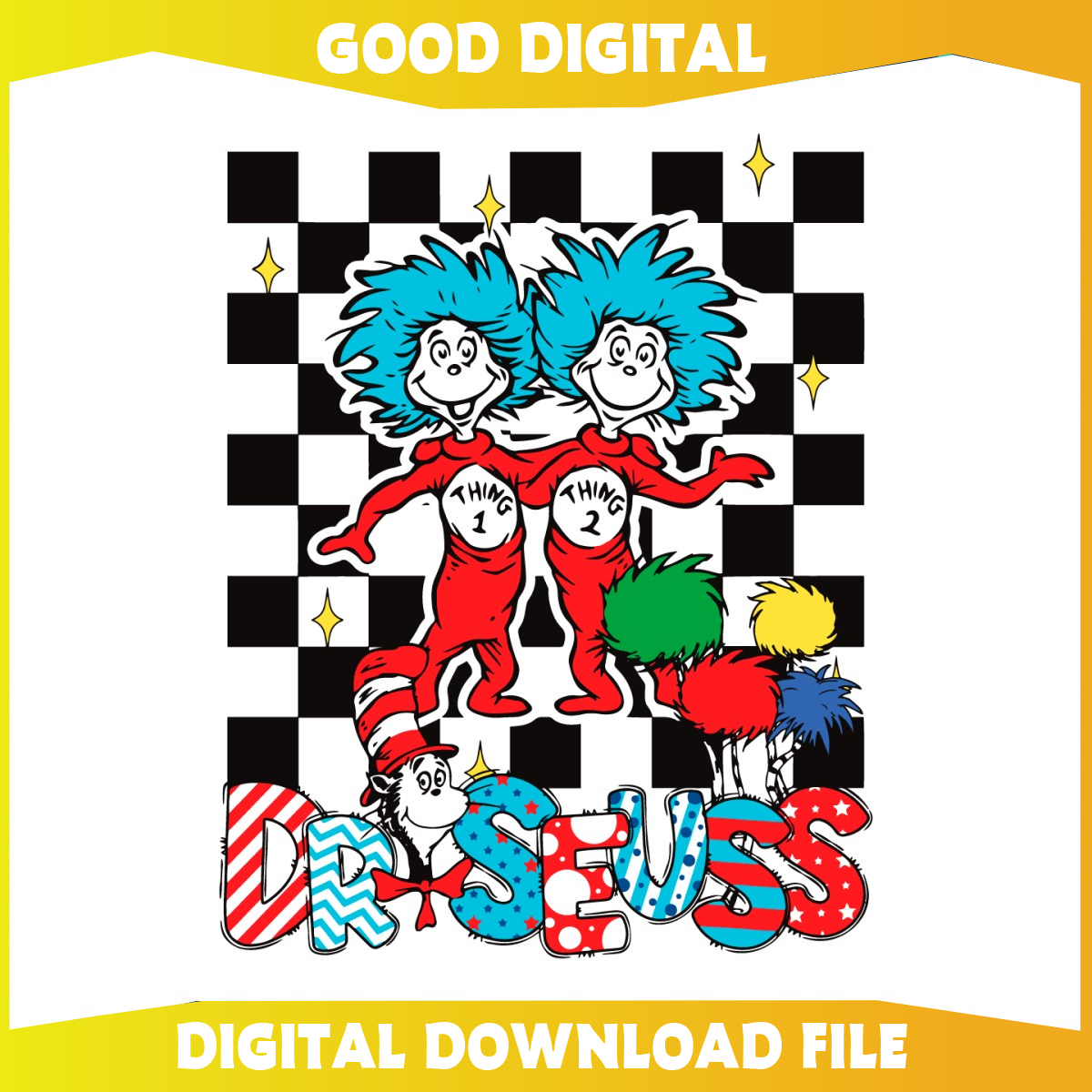 Funny Dr Seuss Thing 1 Thing 2 SVG 1357 | Inspire Uplift