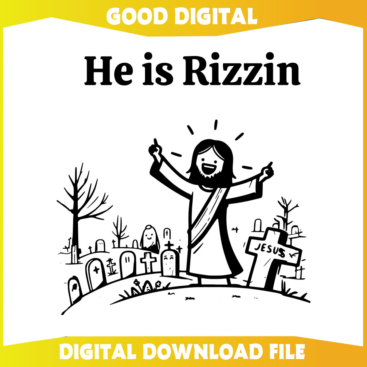 Funny He is Risen Jesus Easter SVG376 | Inspire Uplift