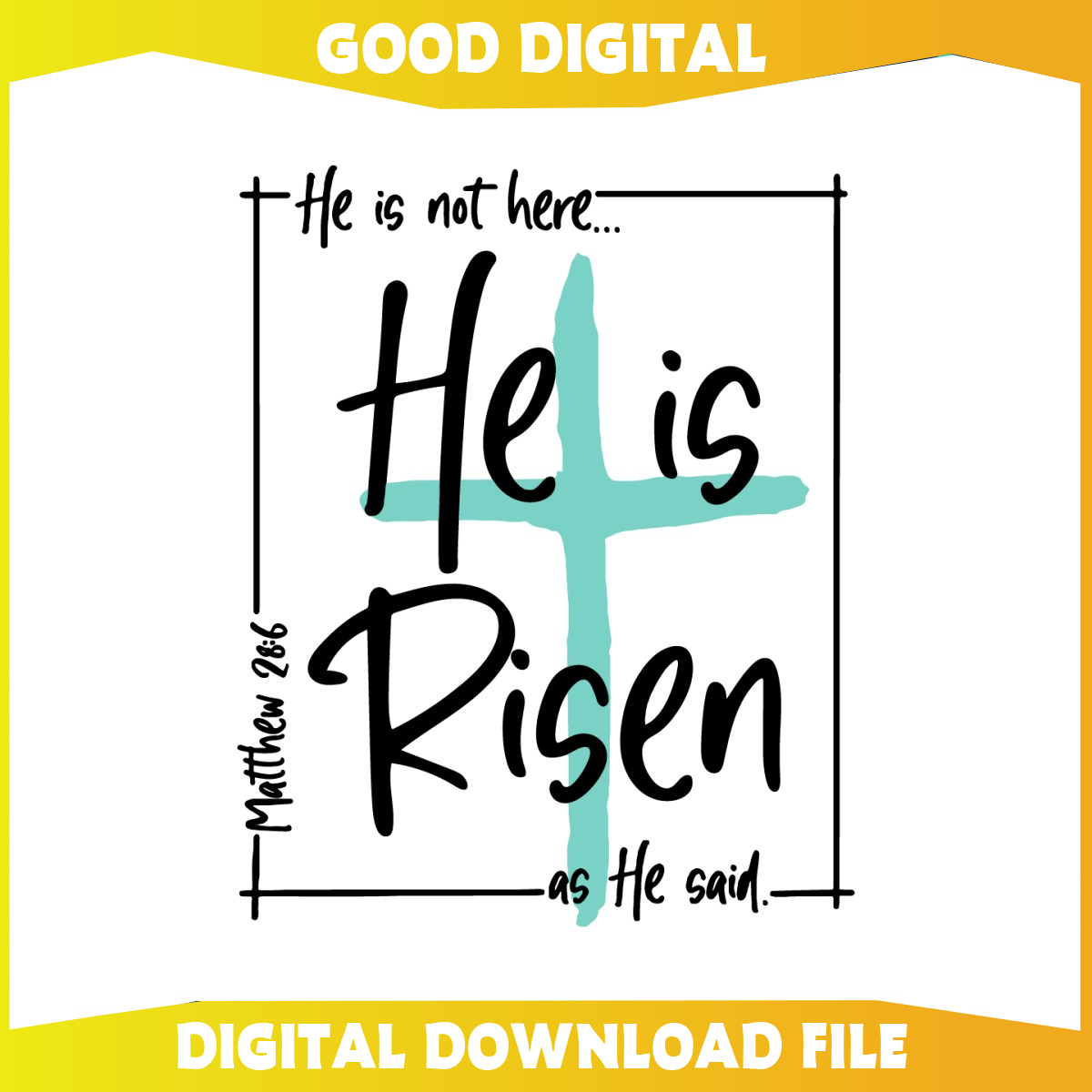 He Is Not Here He Is Risen Christian Easter SVG497 | Inspire Uplift