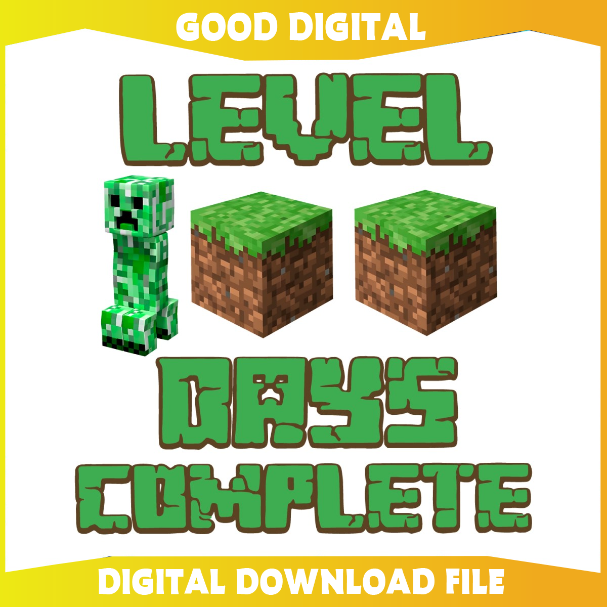 Minecraft Level 100 Days Complete PNG883 | Inspire Uplift