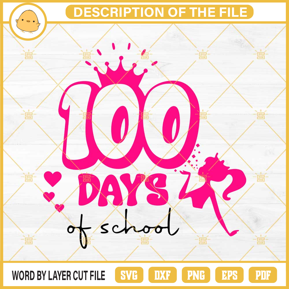 Barbie 100 Days Of School SVG PNG EPS DXF File138 | Inspire Uplift