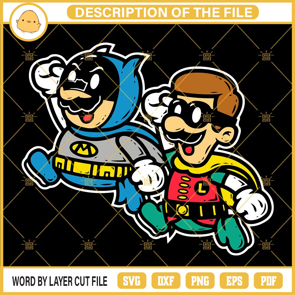 Batman And Robin Super Mario Brothers SVG PNG DXF EPS152 | Inspire Uplift