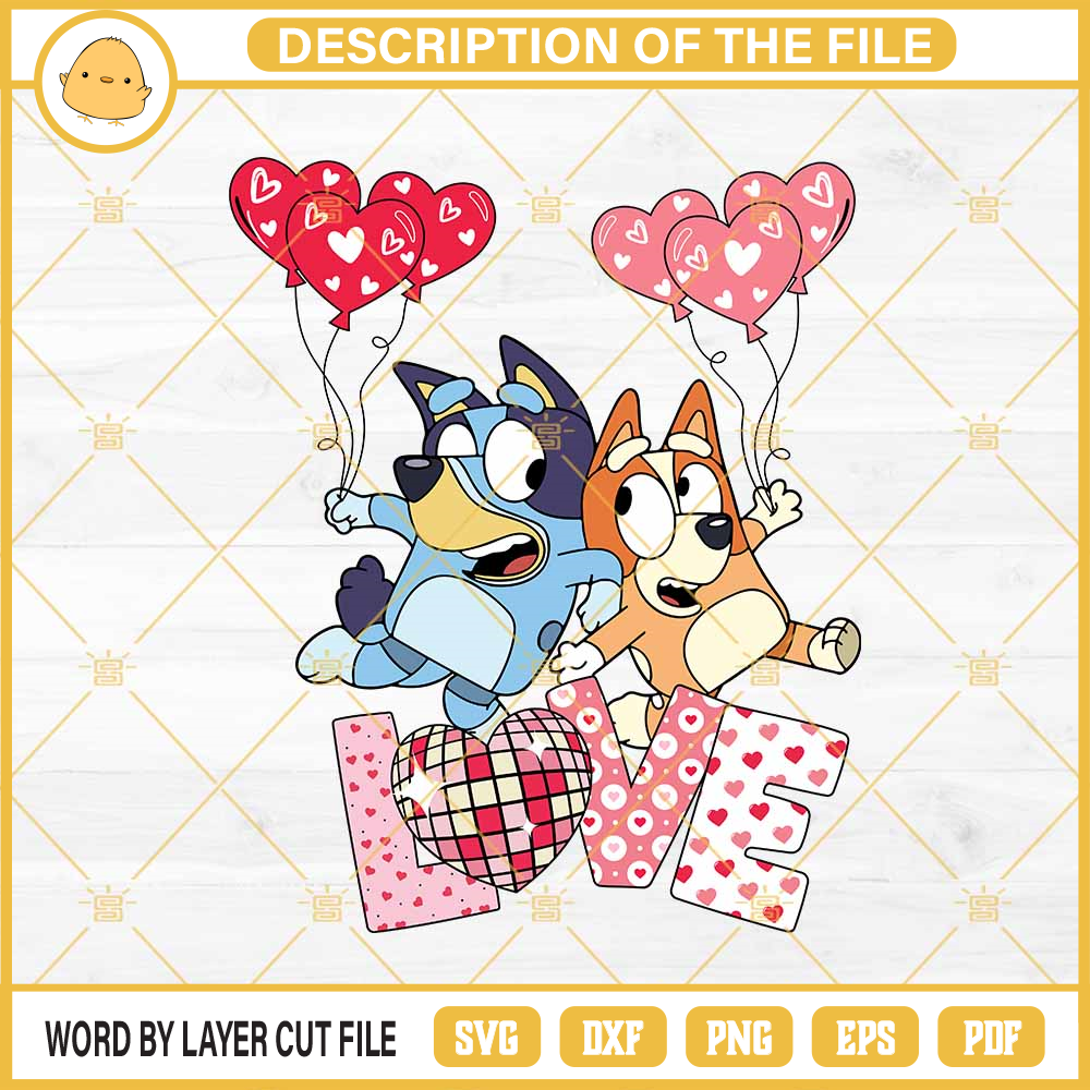 Bluey Love Valentine SVG, Bluey Valentines Day SVG, Bluey an | Inspire ...