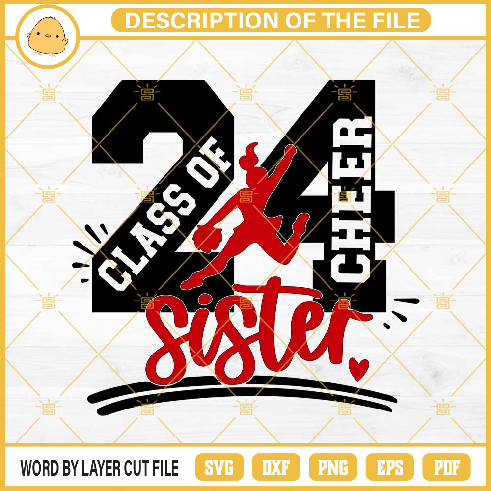 Class Of 2024 Cheerleader Sister SVG, Cheer Sister SVG PNG E | Inspire ...