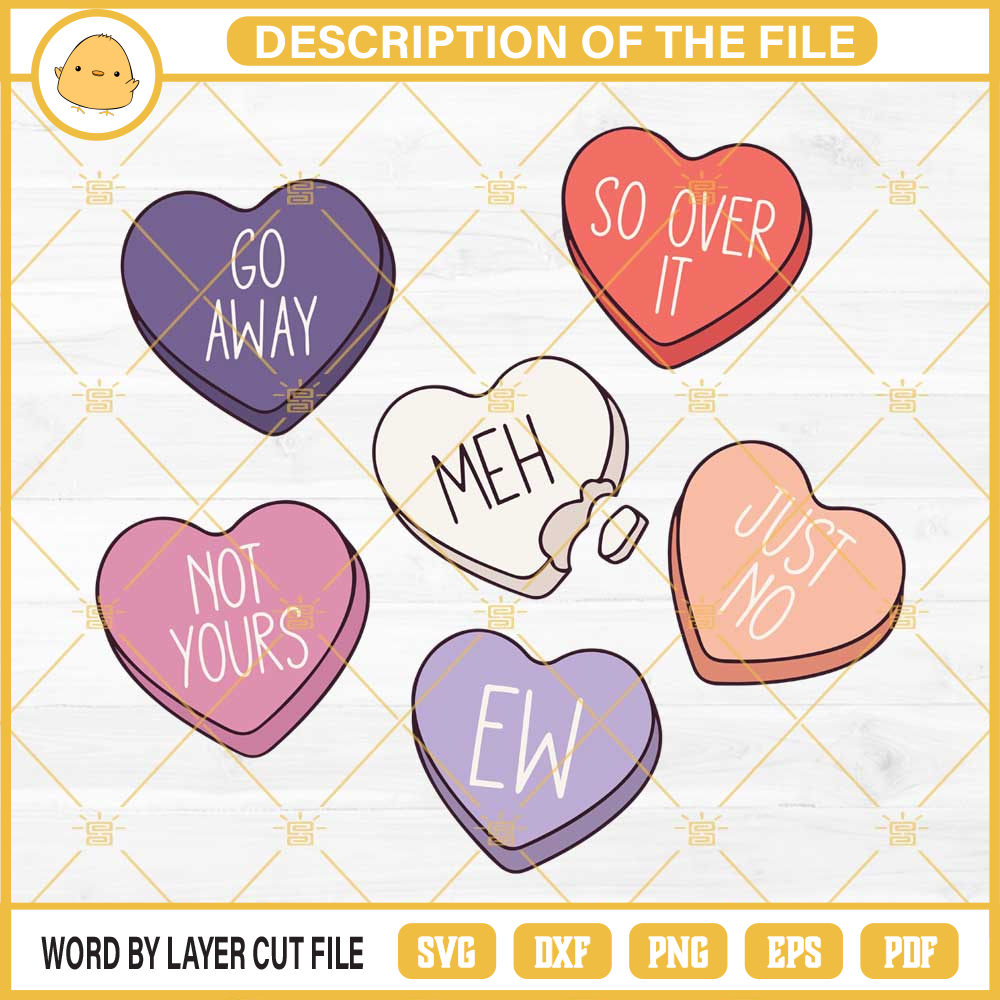 Conversation Hearts SVG, Valentines Day SVG, Valentines SVG3 | Inspire ...