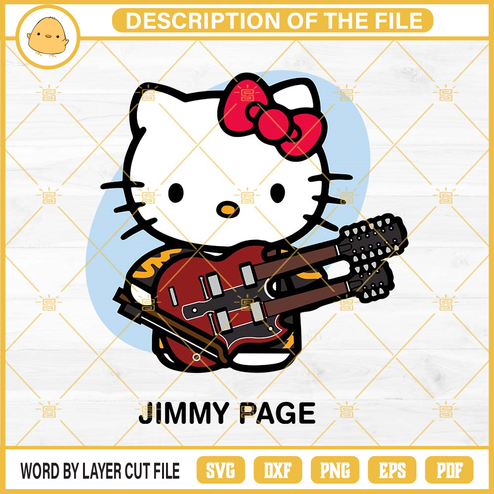 Hello Kitty Jimmy Page SVG, Jimmy Page Led Zeppelin SVG PNG | Inspire ...