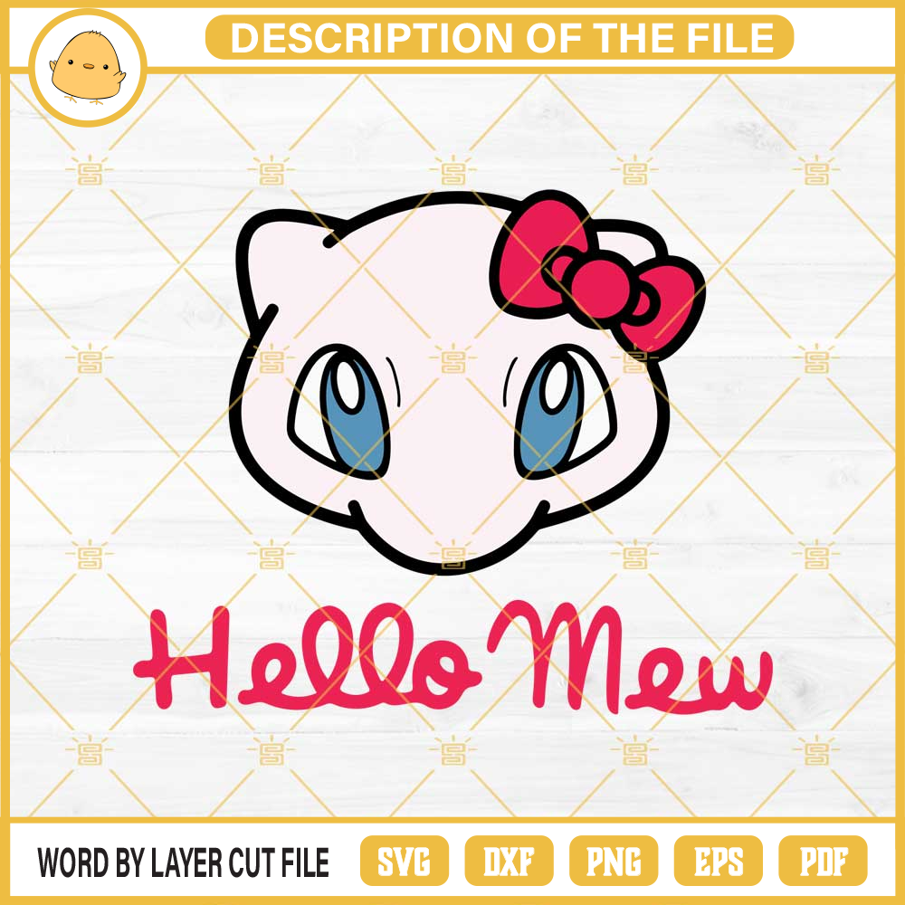 Hello Kitty Mew SVG, Mewtwo Pokemon SVG PNG EPS DXF722 | Inspire Uplift