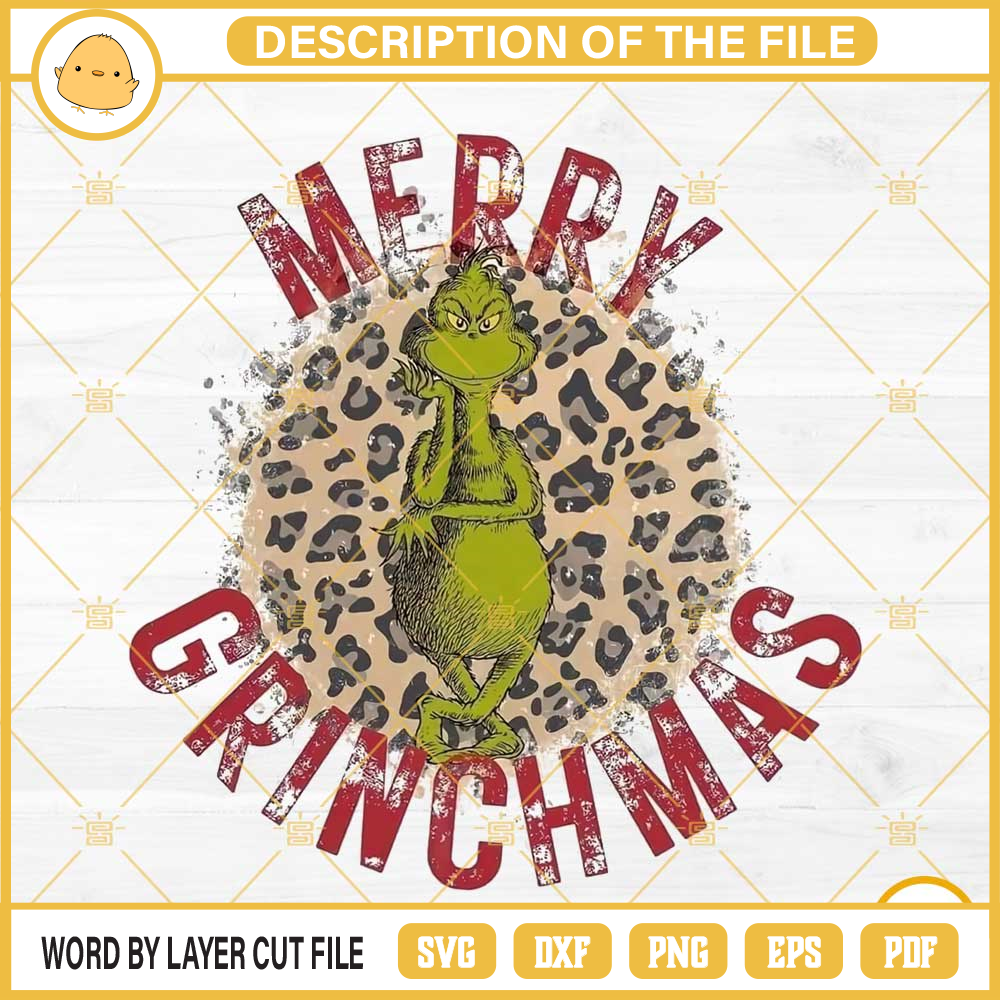 Merry Grinchmas PNG, Leopard Grinch PNG File Designs1002 | Inspire Uplift