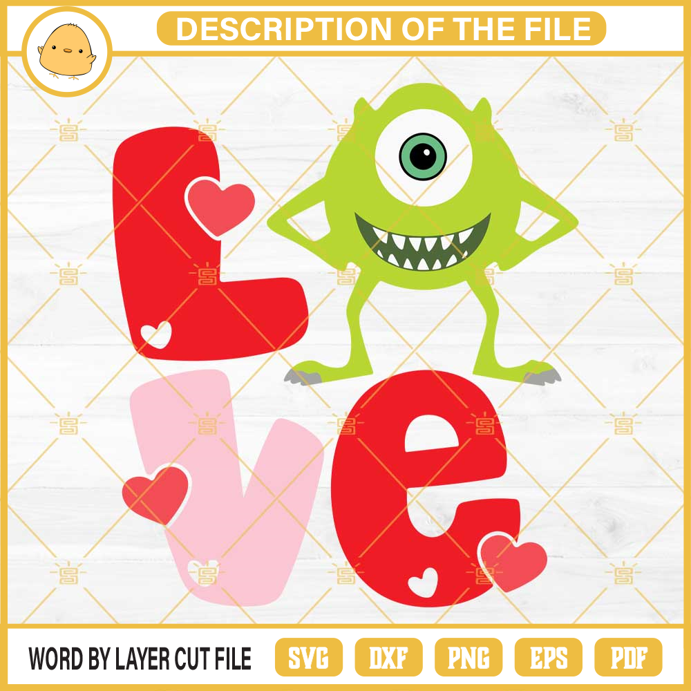 Mike Monsters Inc Love SVG, Mike Wazowski Valentines SVG PNG | Inspire ...