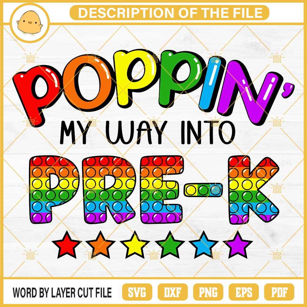 Poppin My Way Into Pre K SVG, Pre K Back To School SVG PNG D | Inspire ...