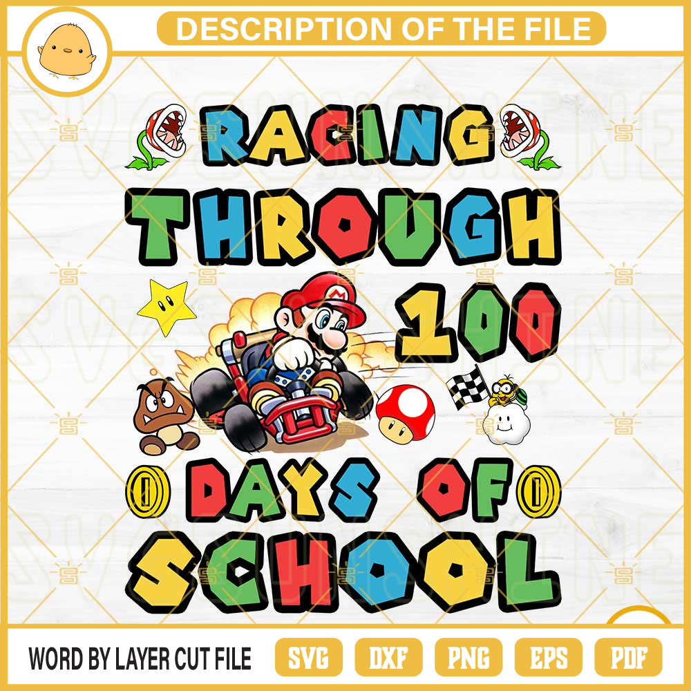 Racing Through 100 Days Of School Png, Super Mario 100th Day | Inspire ...