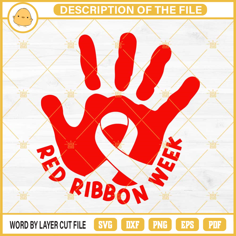Red Ribbon Week Hand SVG, Red Ribbon Week SVG PNG DXF EPS123 | Inspire ...
