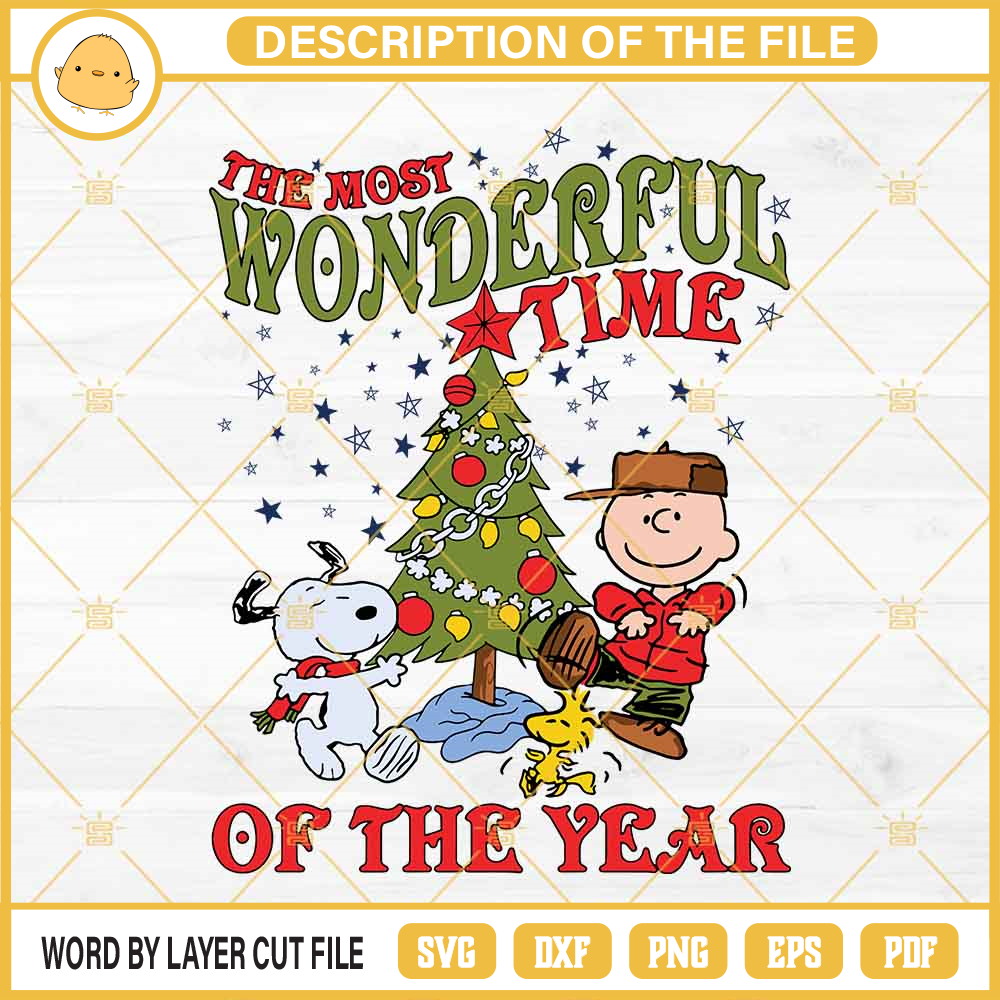 Snoopy Wonderful Time Of The Year SVG, Snoopy And Charlie Br | Inspire ...