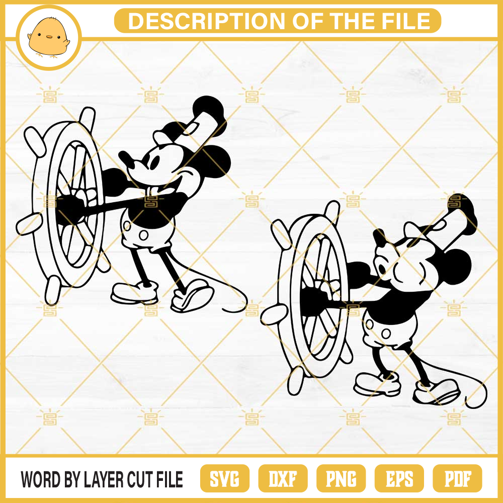 Steamboat Willie SVG Bundle, Steamboat Mickey Mouse SVG Cut | Inspire ...