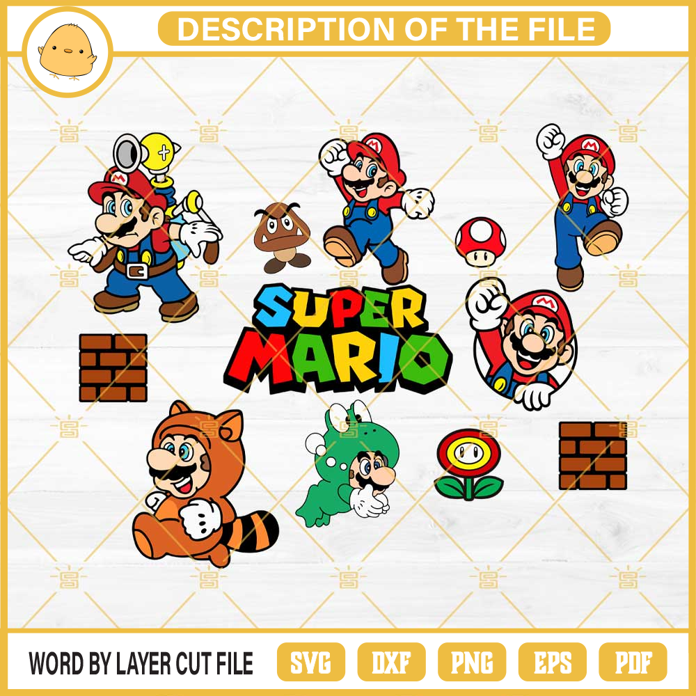 Super Mario Bundle SVG, Nitendo Game SVG EPS PNG DXF Cricut | Inspire ...
