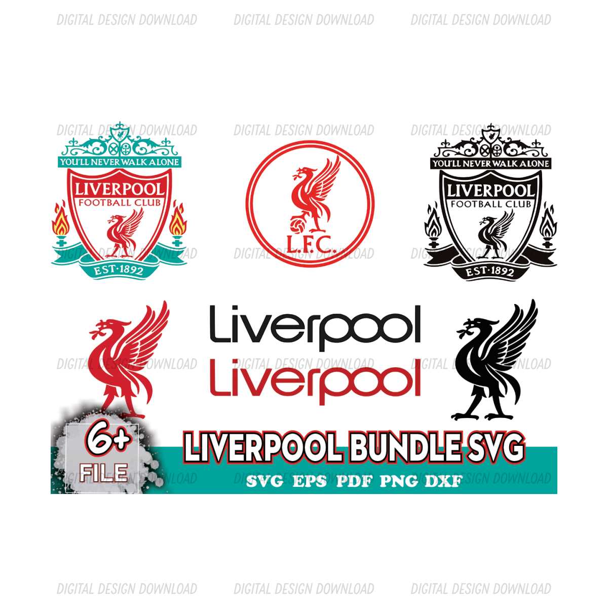6 Files Liverpool Bundle Svg, Brand Logo Svg, Liverpool Svg | Inspire ...