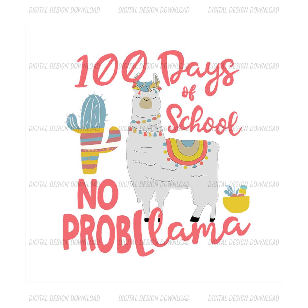 100 days of school no prob llama,llama svg, llama gift, 1st | Inspire ...