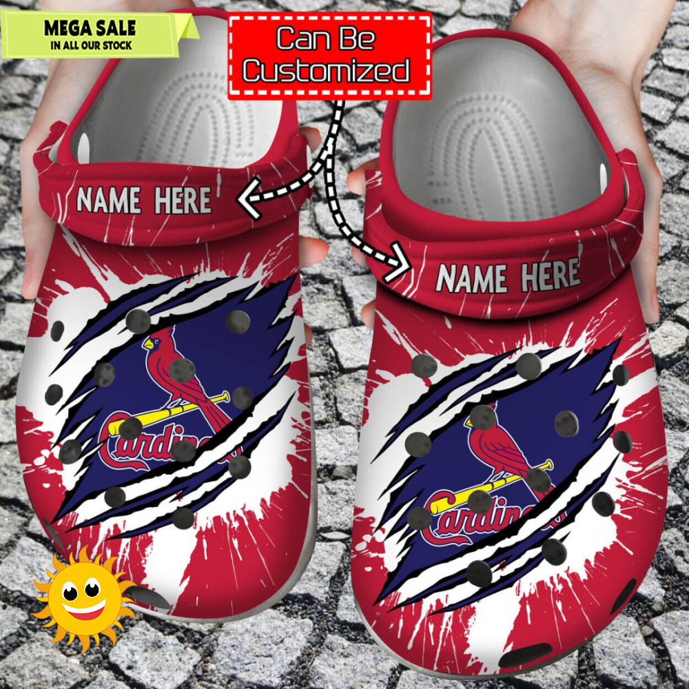 Baseball Personalized St. Louis Cardinals Ripped Claw Clog S | Inspire ...