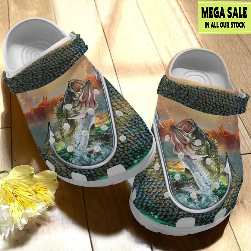 Amazing Bass Fishing Clog Slippers, Custom Crocs | Inspire Uplift