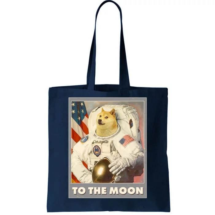 Vintage Astronaut Doge To The Moon Meme Tote Bag | Inspire Uplift