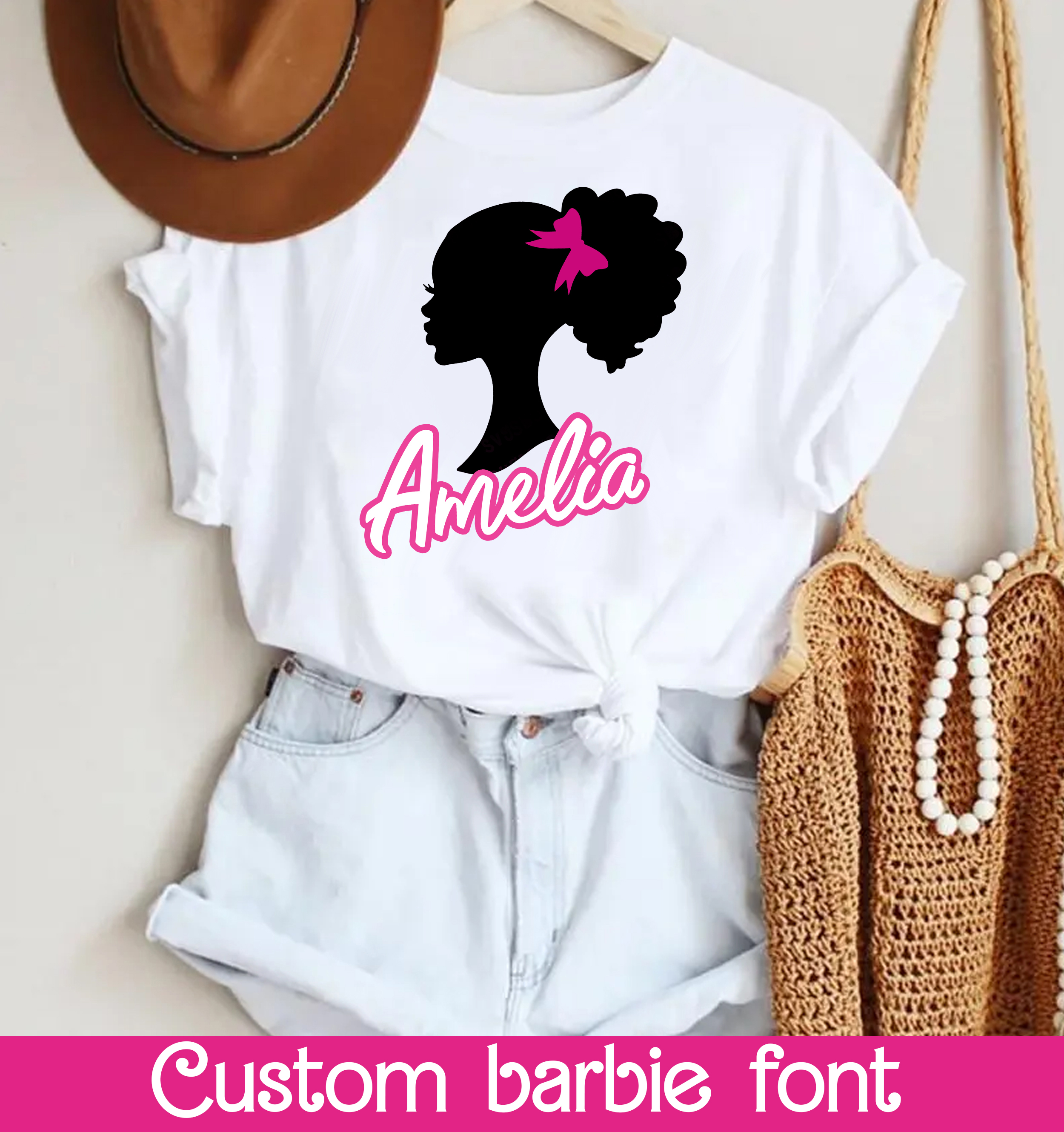 Custom Name Doll Barbie Girl Birthday Shirt, Barbie: Afro Ba - Inspire ...