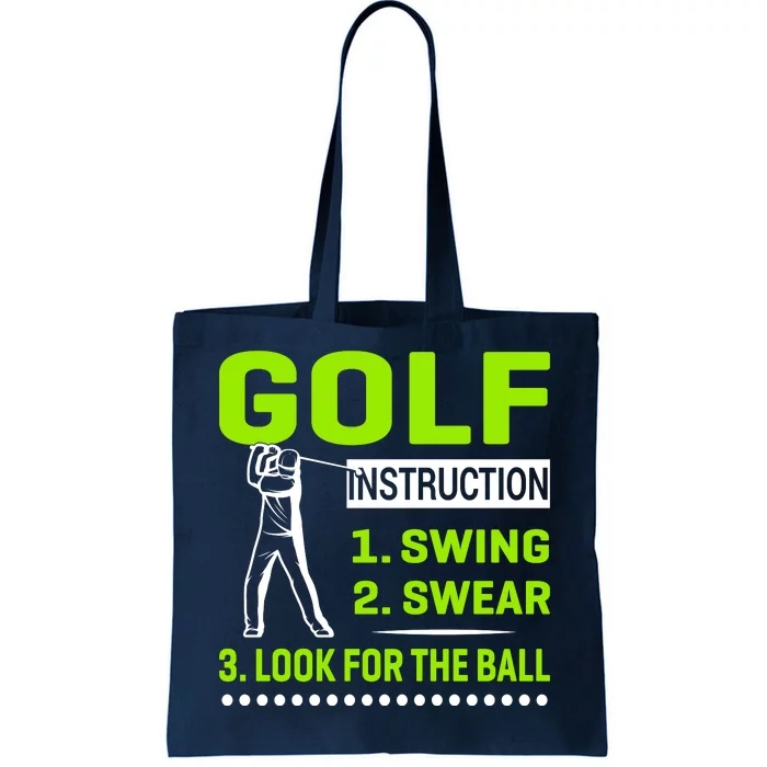 Funny Golf Instructions Tote Bag | Inspire Uplift