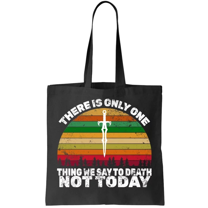 We Say Not Today To Death Retro Tote Bag | Inspire Uplift