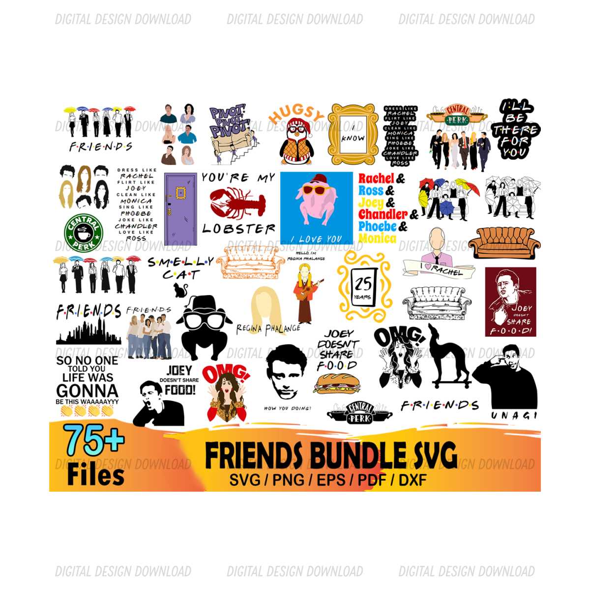 75 Friends Bundle Svg, Rachel Green Svg, Monica Geller Svg | Inspire Uplift