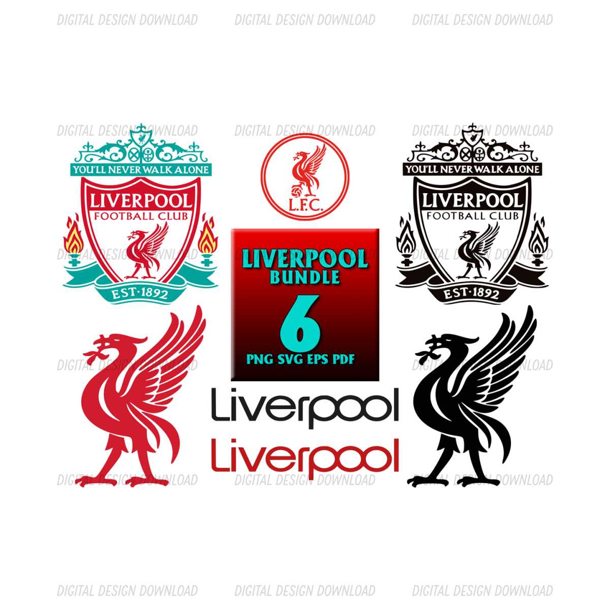 6 Files Liverpool Bundle Svg, Brand Logo Svg, Liverpool Svg, | Inspire ...