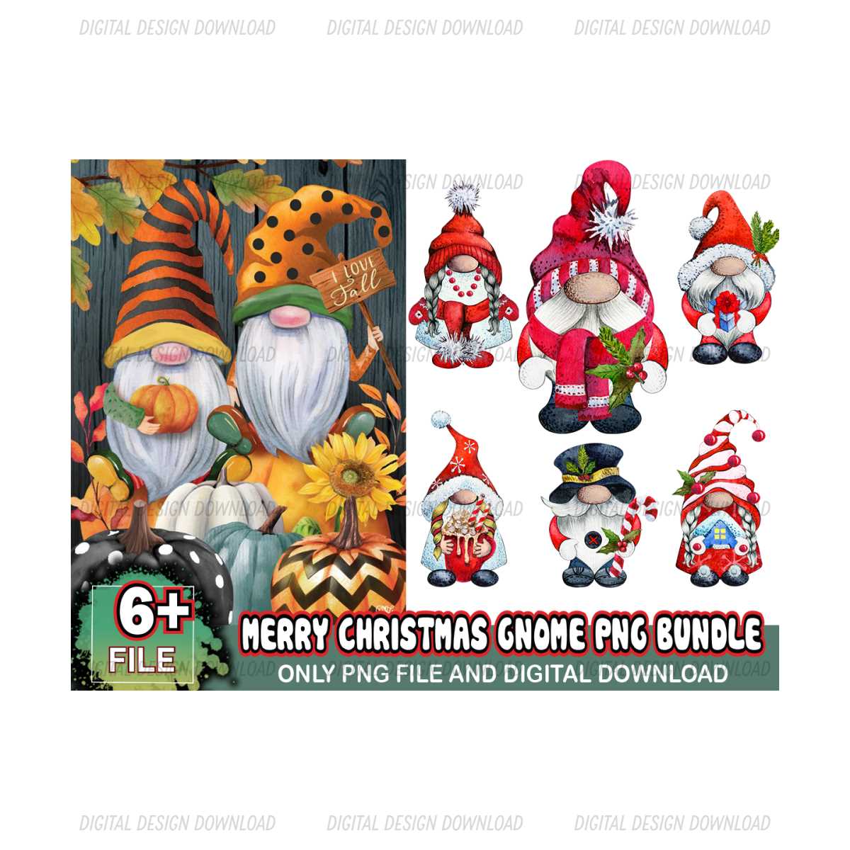 6 Designs Merry Christmas Gnome Png Bundle, Christmas Png, G | Inspire ...