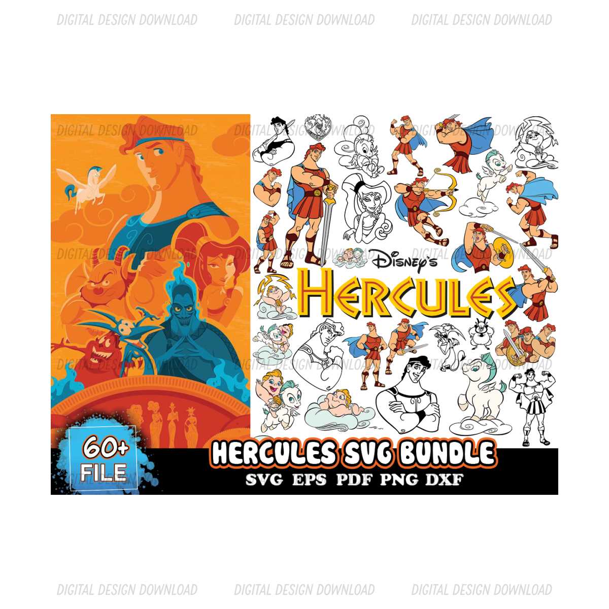60 Files Hercules Svg Bundle Files for Cricut, Disney Svg | Inspire Uplift