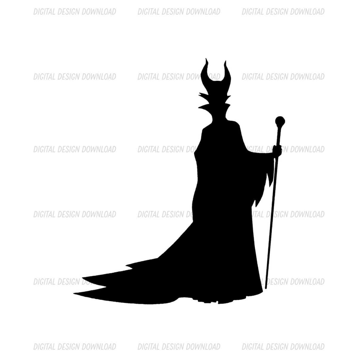 Maleficent Silhouette, Disney Villain Clipart, Disney Prince | Inspire ...
