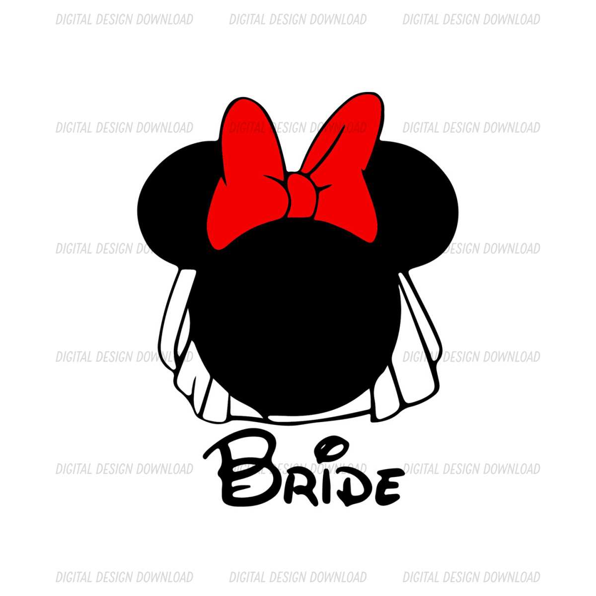 Red Bow Bride Minnie Mouse SVG, Mickey Mouse SVG, Disney Mou | Inspire ...