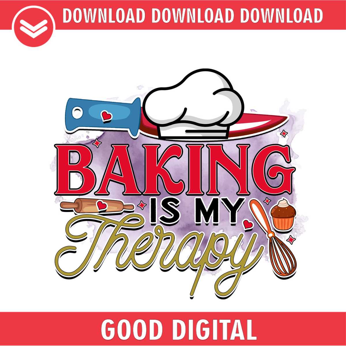 Baking Is My Therapy PNG | Inspire Uplift