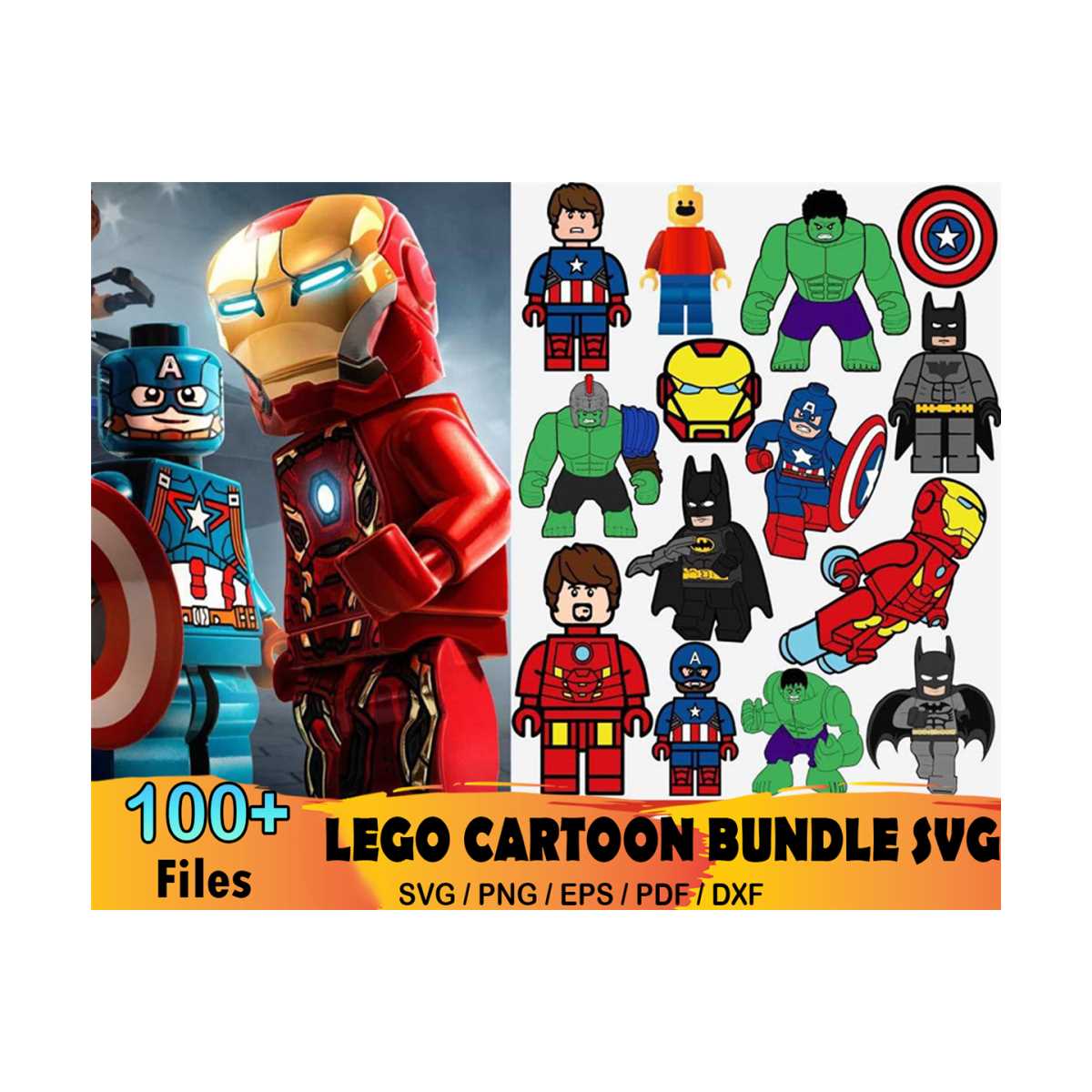 100 Lego Cartoon Bundle Svg, Lego Svg, Lego Marvel Svg | Inspire Uplift
