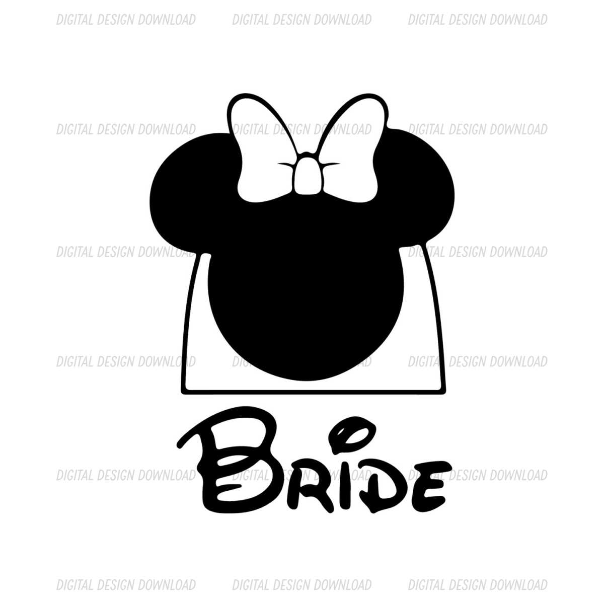 Minnie Bride Mouse Disney Wedding SVG Clipart | Inspire Uplift
