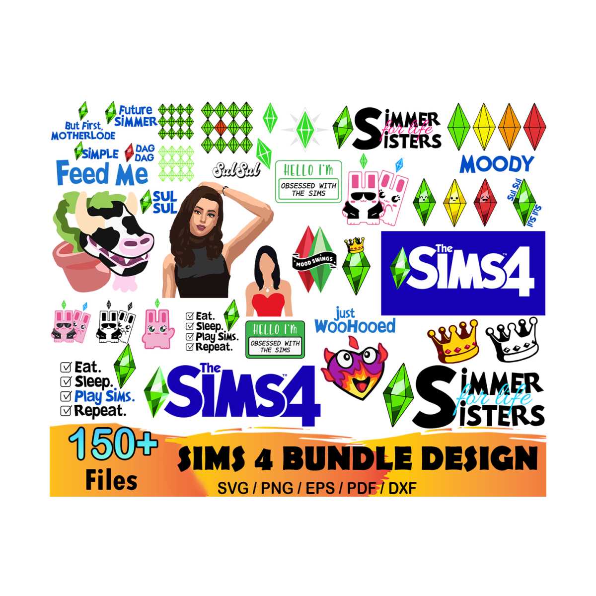 150 Sims 4 Bundle Svg, Sims 4 Svg, Sims 4 Quotes Svg | Inspire Uplift