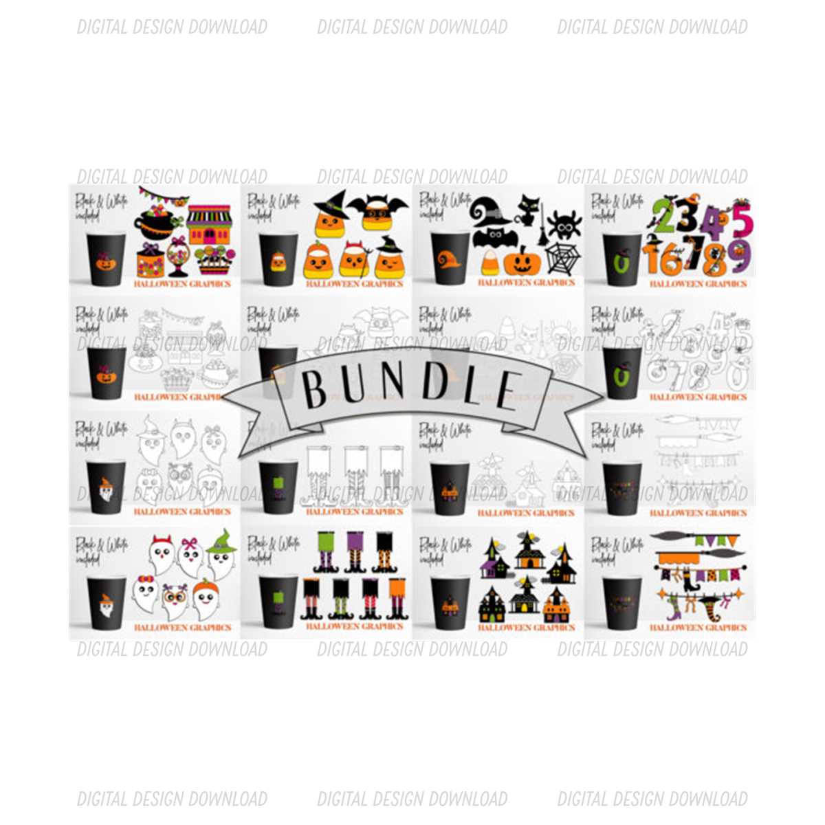 Halloween Number Set Clipart, Digital Clipart Png Format, Ha - Inspire ...