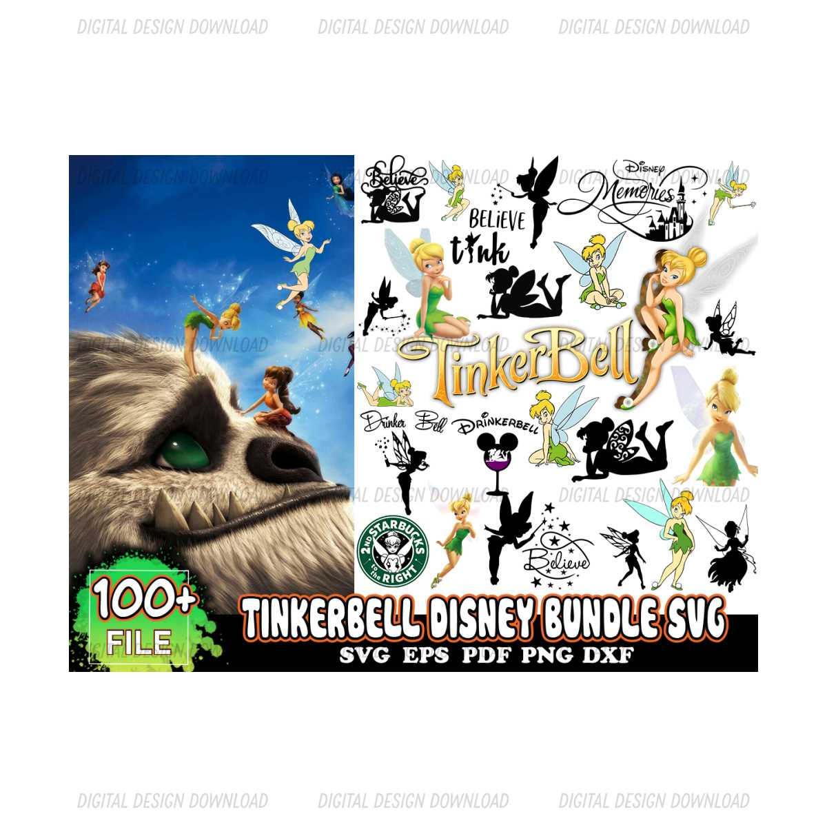 100 Tinkerbell Bundle Svg, Disney Svg, Tinkerbell Svg | Inspire Uplift