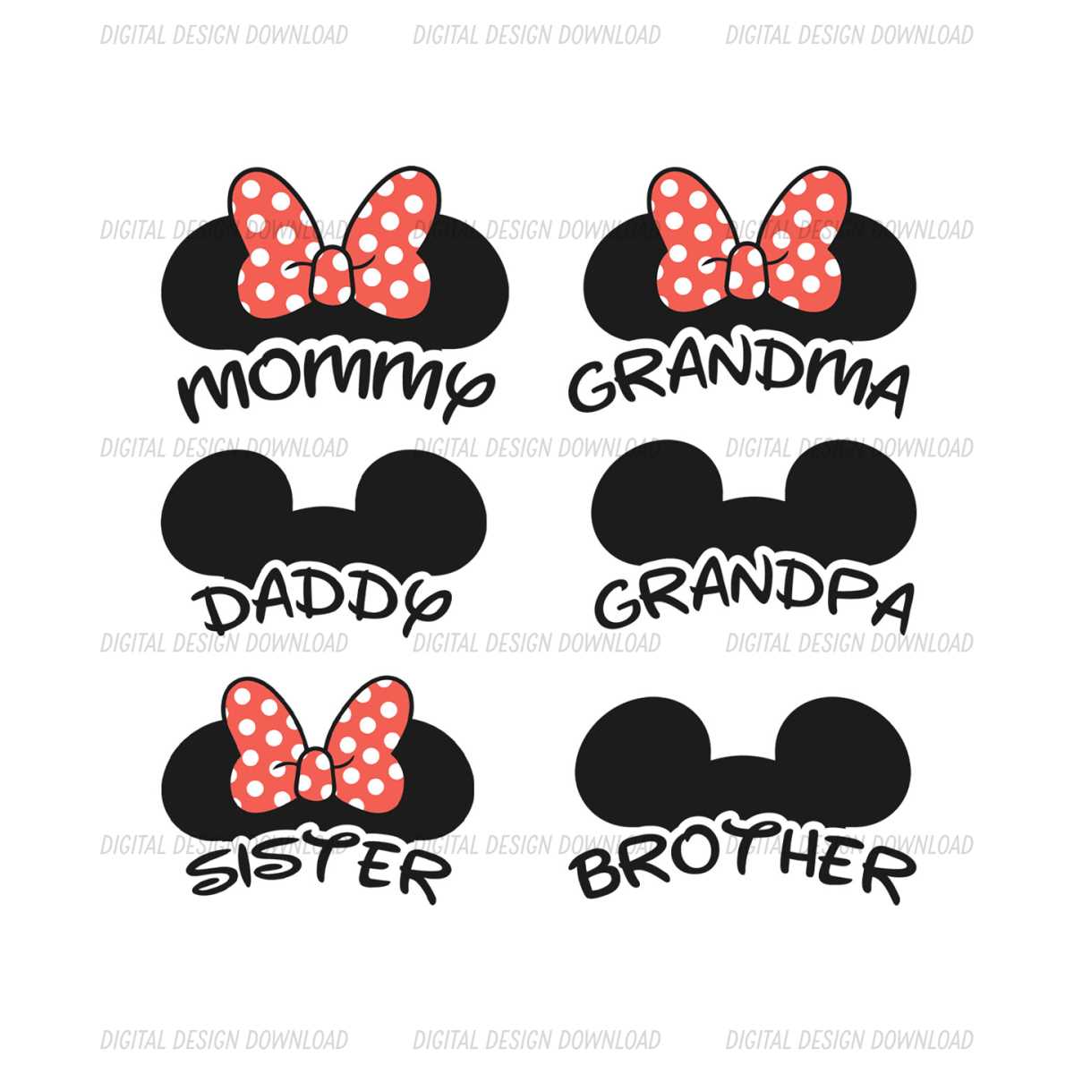 Daddy Mouse SVG, Mommy Mouse SVG, Mickey & Minnie Mouse Fami | Inspire ...