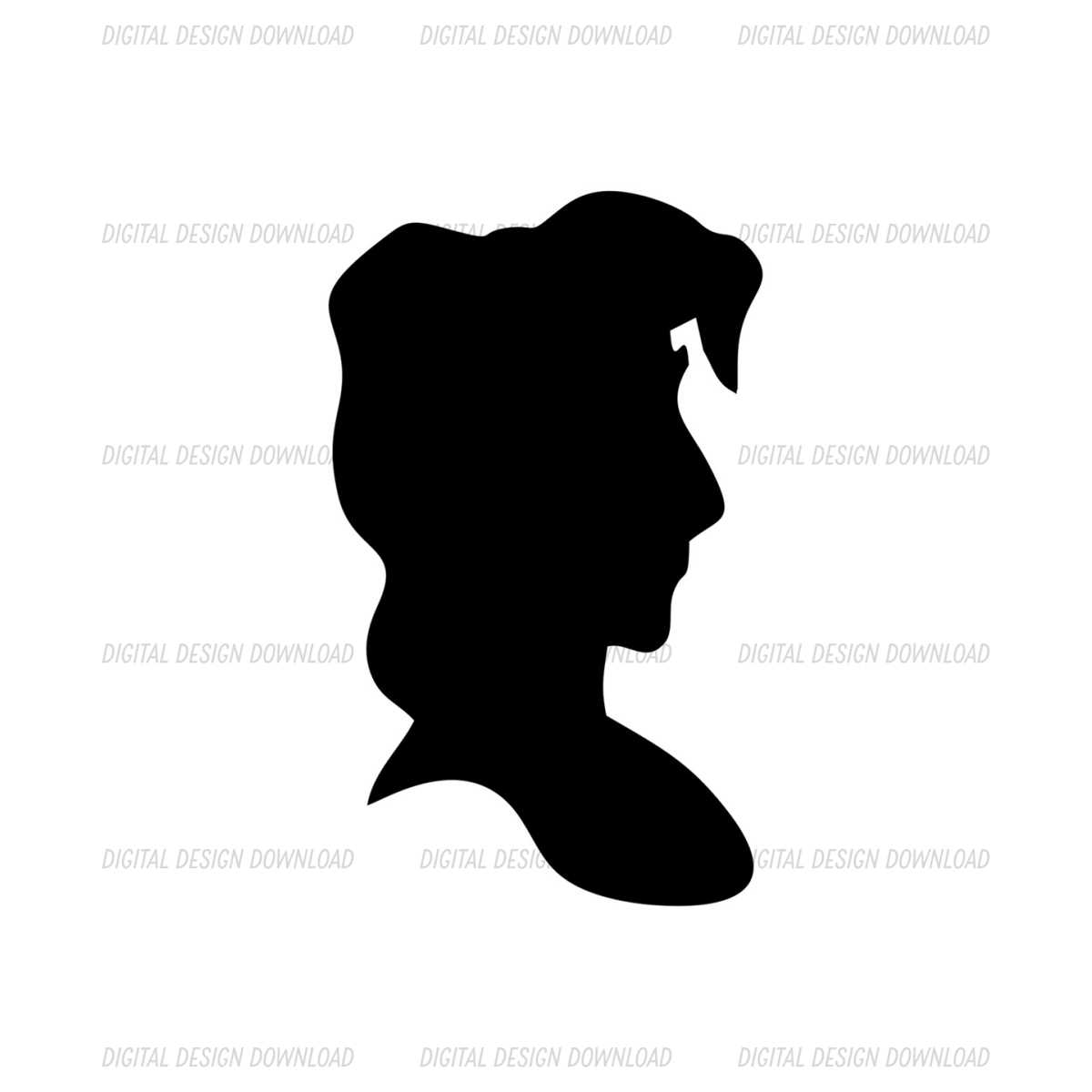 Disney Aladdin Head Silhouette Vector SVG | Inspire Uplift