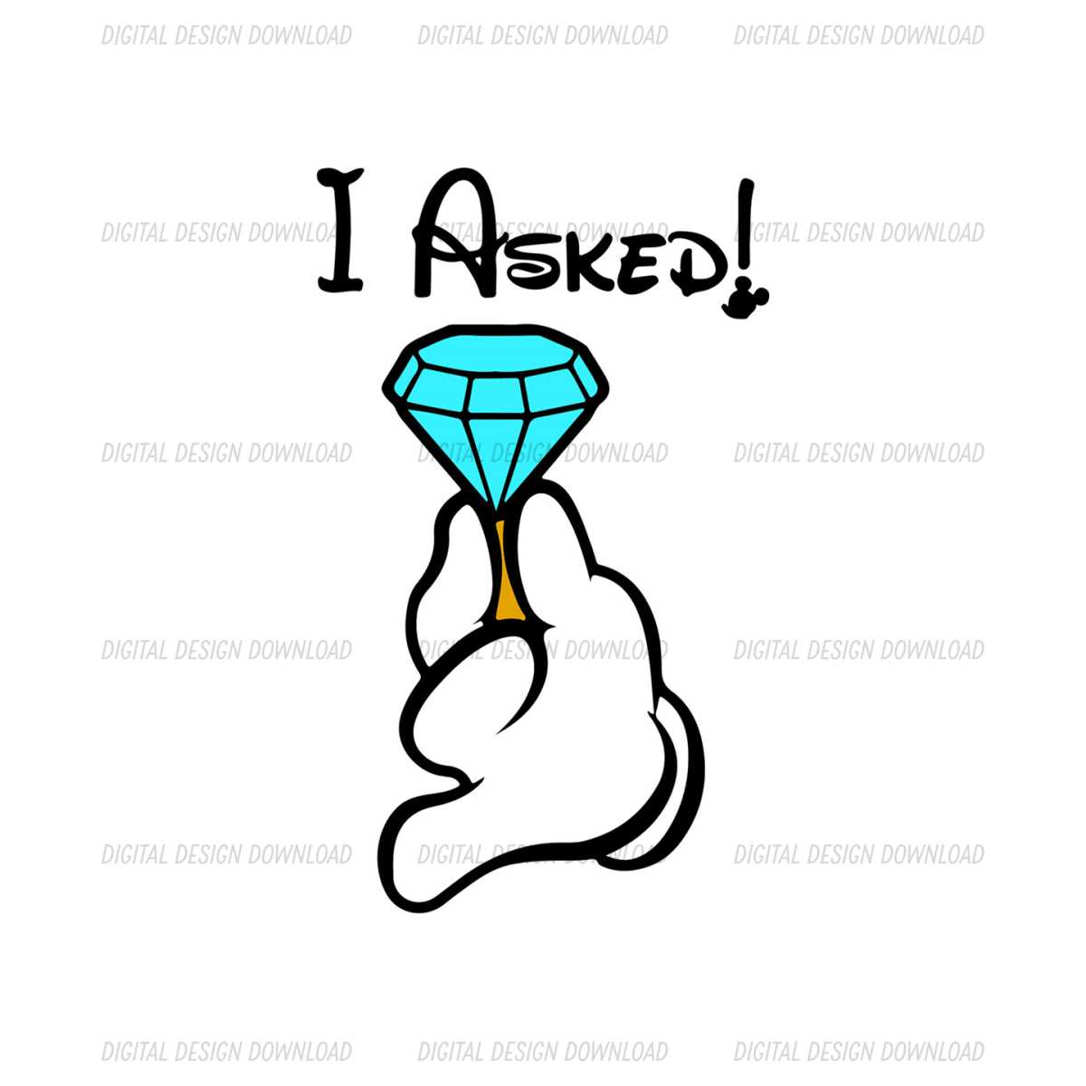 I Asked Disney Mickey Mouse Wedding SVG | Inspire Uplift